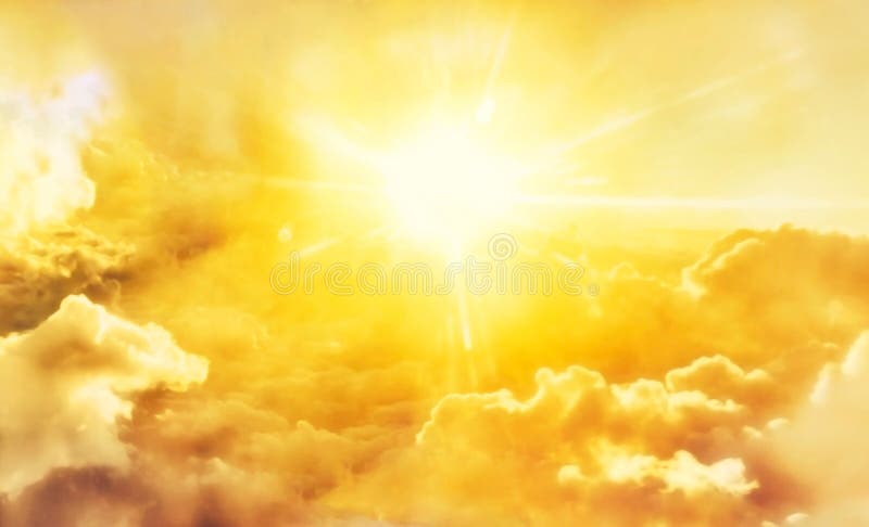 Aerial View at the Sun Above Clouds at Sunset. Airplane View Stock ...