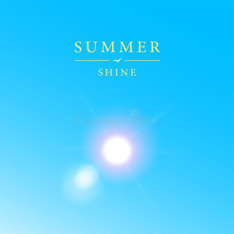 Aerial View of Sun on Blue Sky with Text Message Stock Vector ...