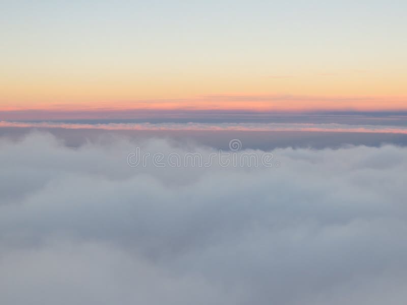 Aerial View of Sunrise Above the Clouds. Stock Photo - Image of cloudy ...