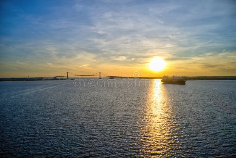 Sunset on the Water stock image. Image of shoreline, coastline - 19868603