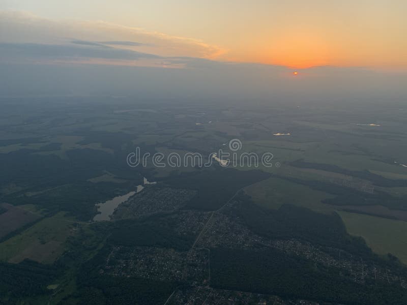 Aerial view on the sunset stock photo. Image of wallpaper - 231057010
