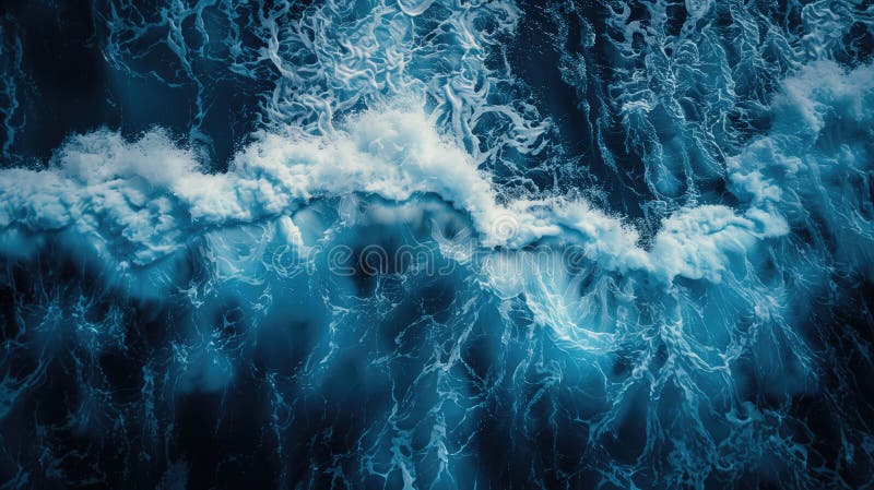 Aerial View of Surface of the Stormy Sea. 3d Rendering, 3d Illustration ...