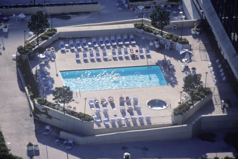 Aerial View of Swimming Pool Stock Image - Image of chairs, states ...