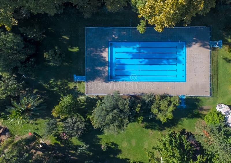 Aerial View of Swimming Pool. Top View Stock Image - Image of ...