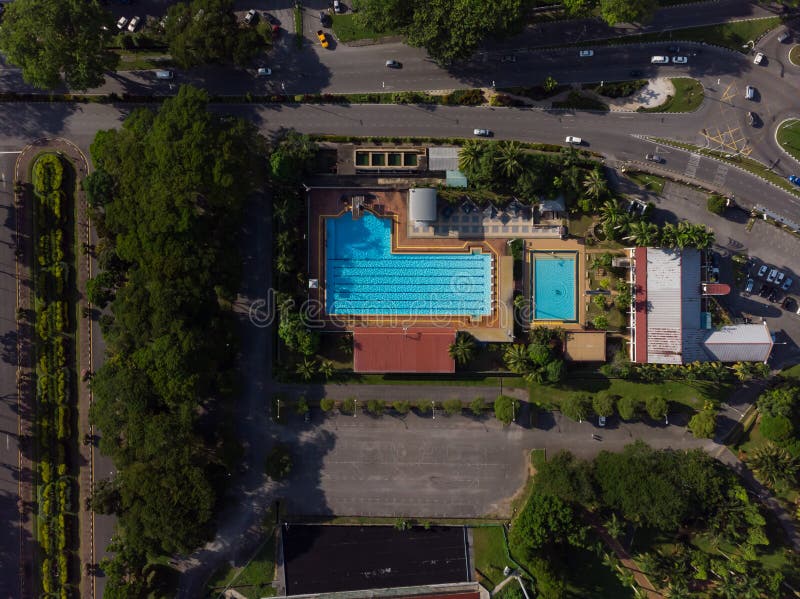 Aerial View of a Swimming Pool Stock Photo - Image of malaysia, leisure ...