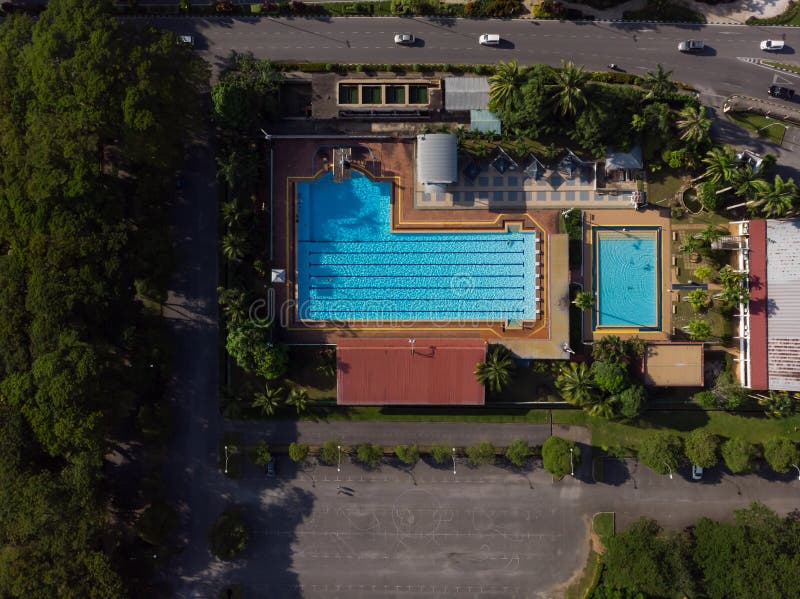Aerial View of a Swimming Pool Stock Photo - Image of house, recreation ...