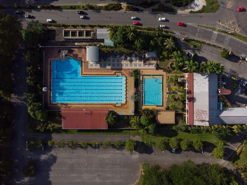 Aerial View of a Swimming Pool Stock Photo - Image of abstract, outdoor ...