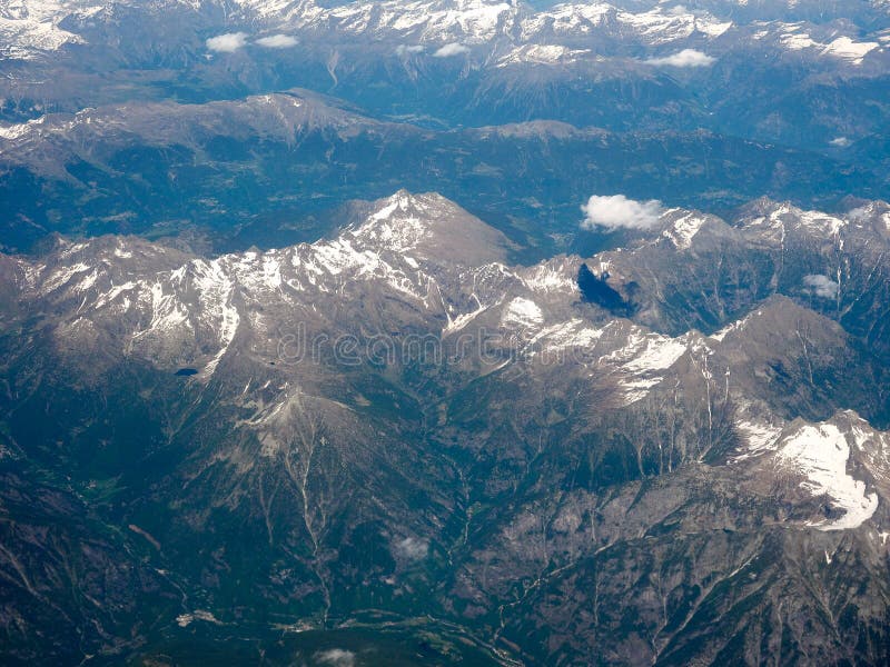 Aerial view of Swiss Alps stock photo. Image of flight - 95329958