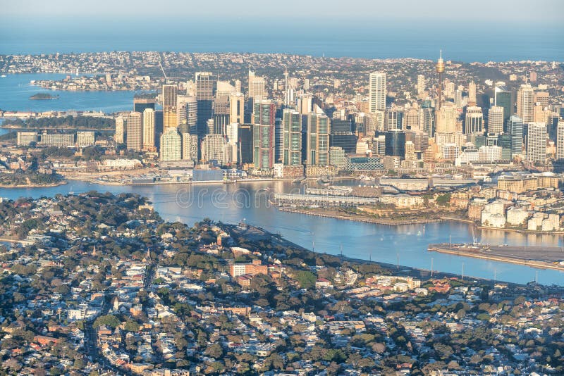 Bird Eye View Aerial Scene Of Sydney Australia City Center From Stock ...