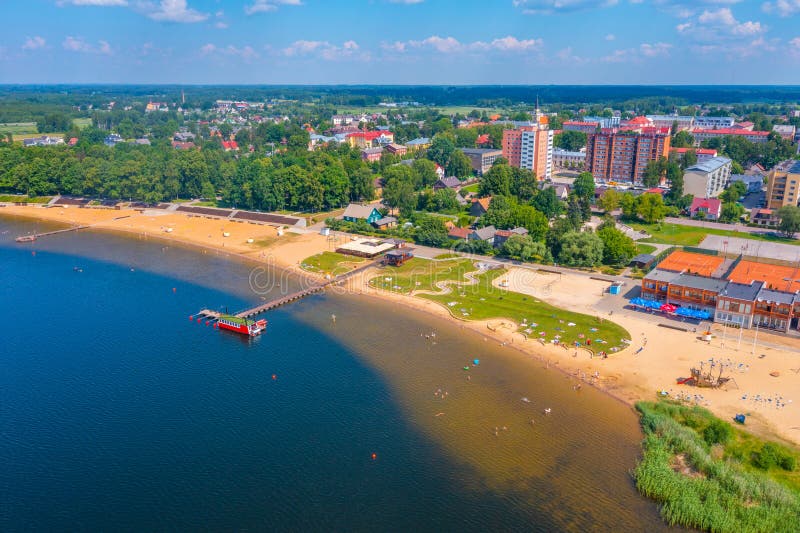 Aerial View of Tamula Beach at Voru in Estonia Stock Photo - Image of ...
