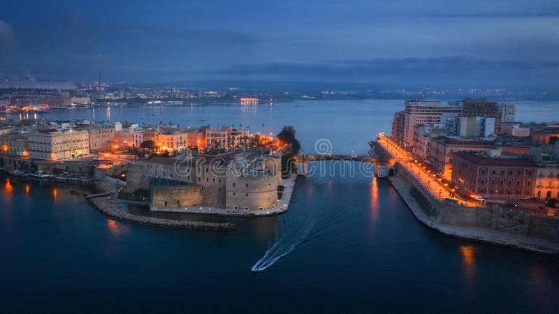 Aerial View of Taranto Old City Editorial Stock Image - Image of ...