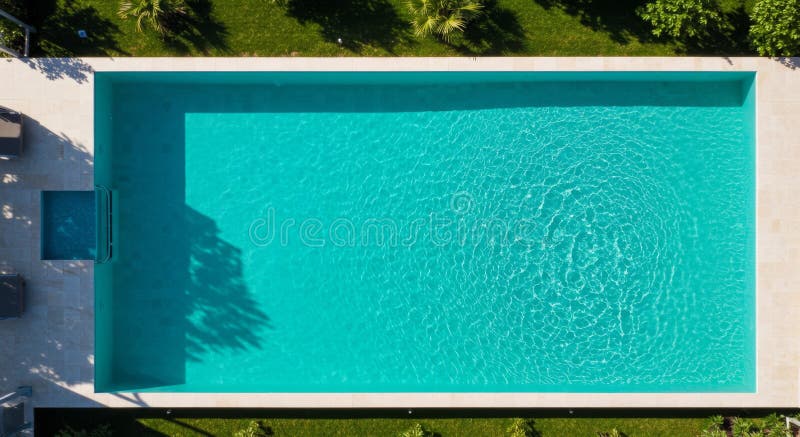 Aerial View of a Teal Rectangular Swimming Pool Stock Illustration ...