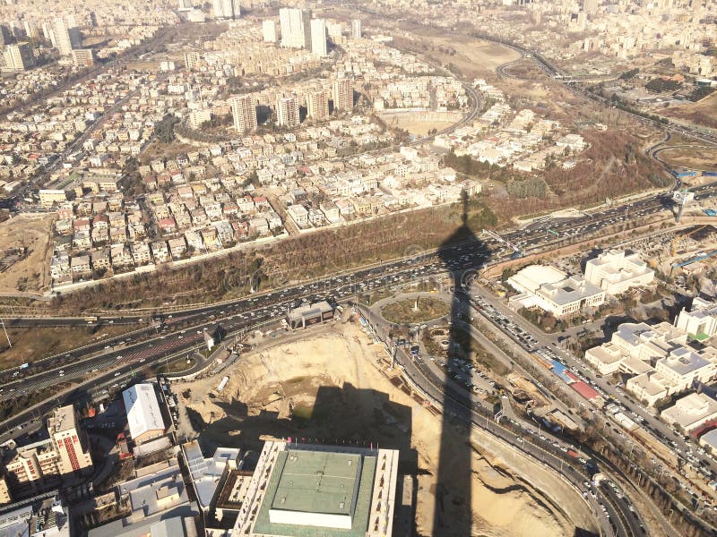 Aerial View of Tehran from Above Milad Tower, Tehran, Iran Stock Photo ...