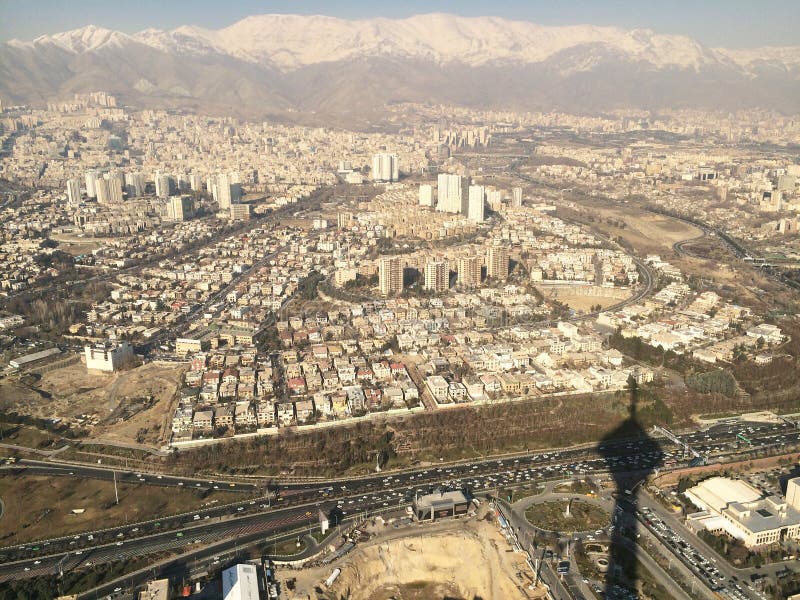 Aerial View of Tehran from Above Milad Tower, Tehran, Iran Stock Photo ...