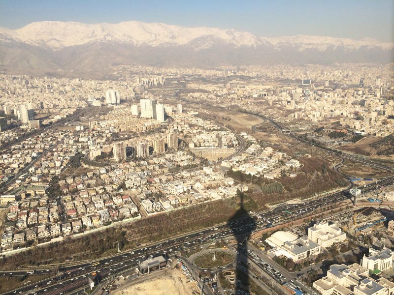 Aerial View of Tehran from Above Milad Tower, Tehran, Iran Stock Image ...