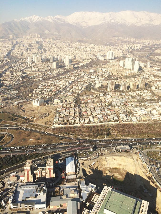 Aerial View of Tehran from Above Milad Tower, Tehran, Iran Stock Photo ...