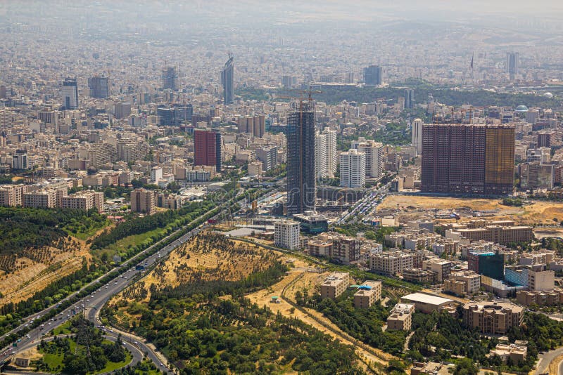 Aerial View of Tehran, Capital of Ir Stock Image - Image of tehran ...
