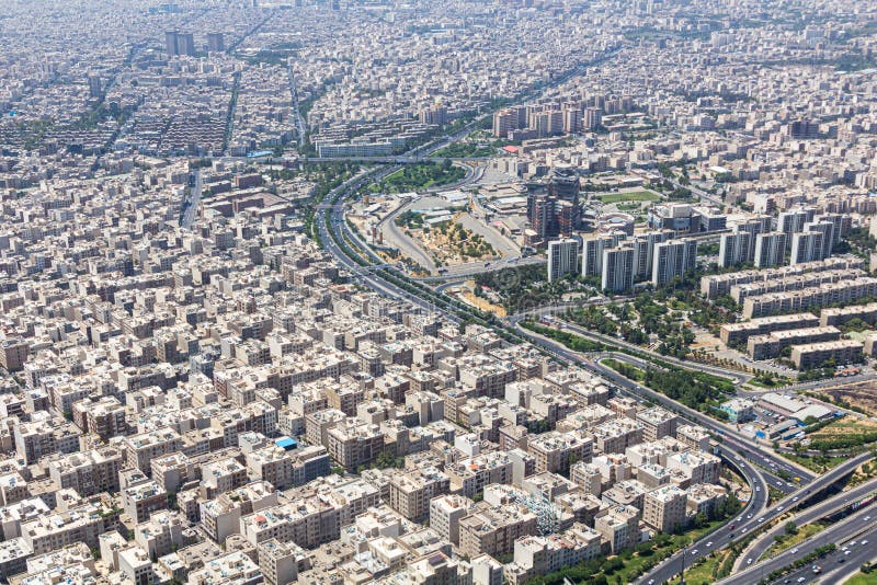 Aerial View of Tehran, Capital of Ir Stock Image - Image of capital ...