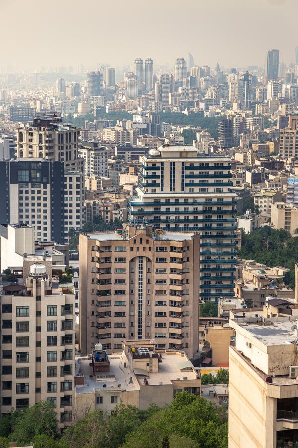 Aerial View of Tehran Cityscape with Multiple Buildings in Iran Stock ...