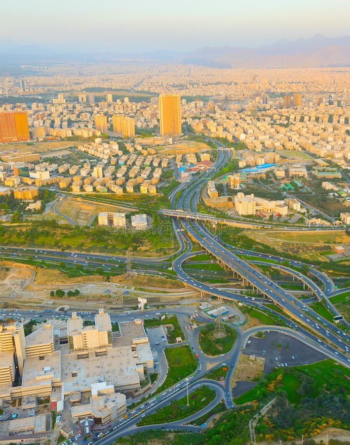Aerial View of Tehran from Milad Tower. Iran Stock Image - Image of ...