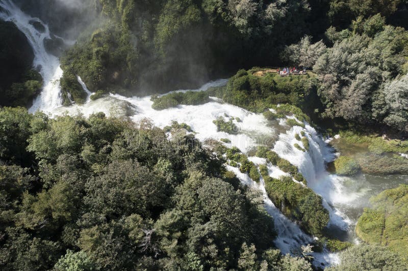 Aerial View of the Terminal Part of the Marmore Waterfalls Stock Image ... Aerial View of the Terminal Part of the Marmore Waterfalls Stock Image ...