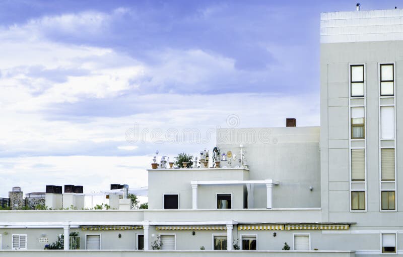 Aerial View of a Terrace of a Modern Building Stock Photo - Image of ...