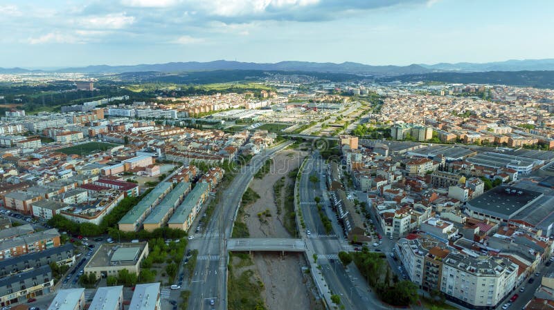Aerial View of the Terrassa City Stock Photo - Image of drone ...