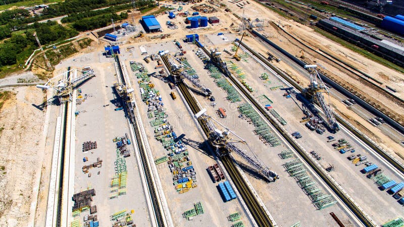 Construction Site Under the Coal Terminal. Stock Photo - Image of ...