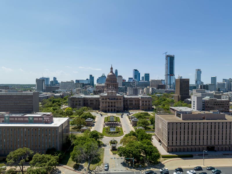 Aerial View of the Texas State Capitol in Austin Texas Stock Photo ...