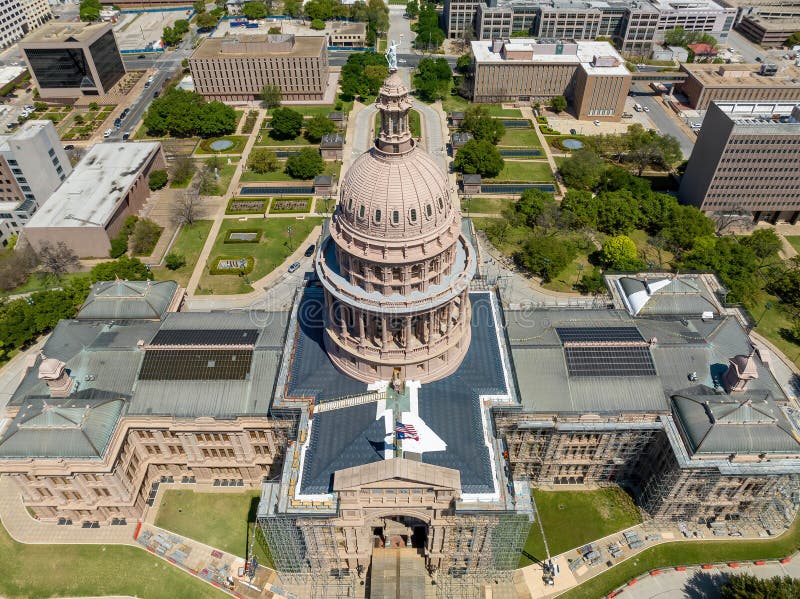 Aerial View of the Texas State Capitol in Austin Texas Stock Image ...