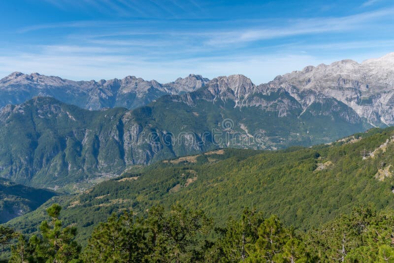Aerial View of Theth Valley in Albania Stock Image - Image of accursed ...