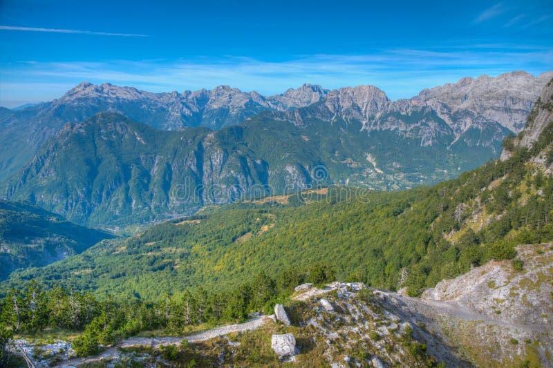 Aerial View of Theth Valley in Albania Stock Photo - Image of rock ...