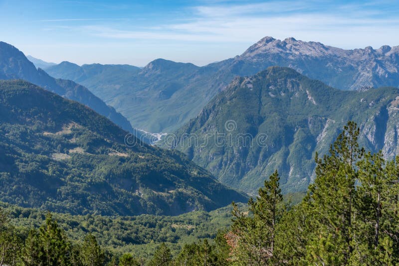 Aerial View of Theth Valley in Albania Stock Image - Image of rock ...
