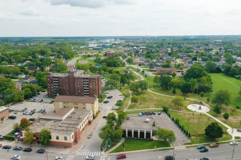 Aerial View of Thorold, Ontario, Canada on Spring Day Stock Photo ...