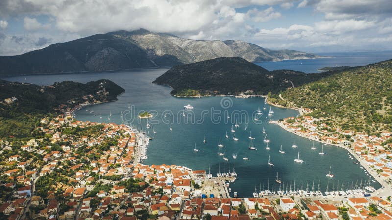 Aerial View To the Bay of Vathi, Ithaca Editorial Photography - Image ...
