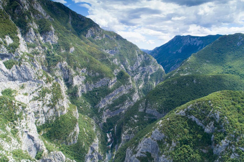 Aerial View To the Canyon of the Moraca River Stock Photo - Image of ...