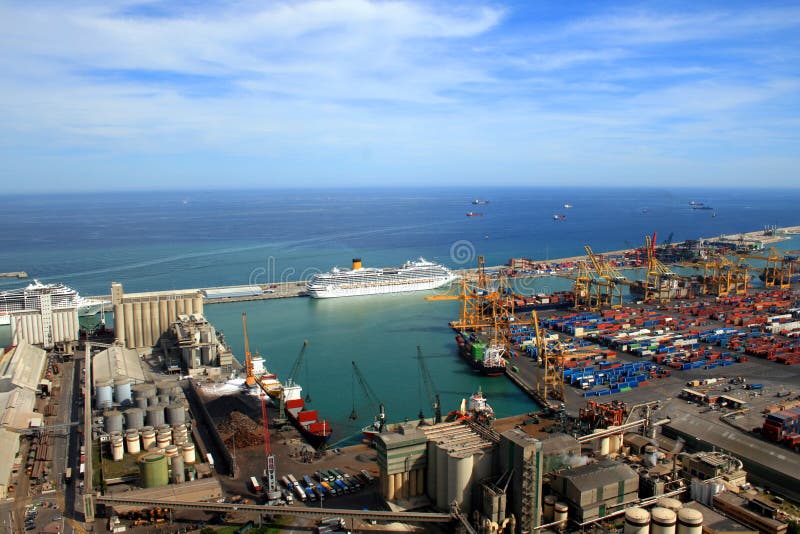Aerial View To the Harbor stock image. Image of containers - 9526301