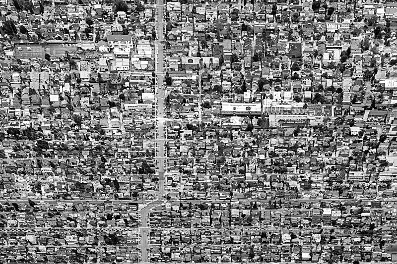 Aerial View To Los Angeles with Houses and Streets in Rectangular ...