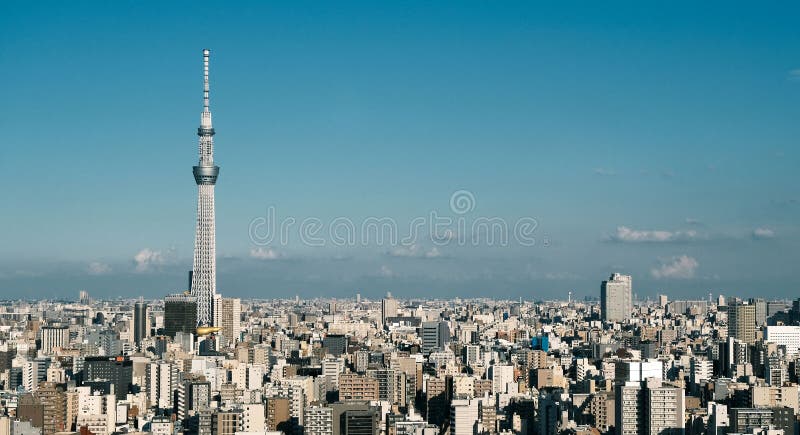 Aerial View of Tokyo City in a Bright Sunlight Editorial Image - Image ...