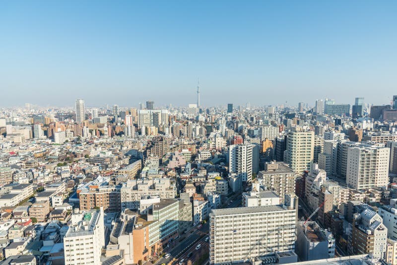 Aerial View of Tokyo City Sky Line. Stock Image - Image of office, line ...