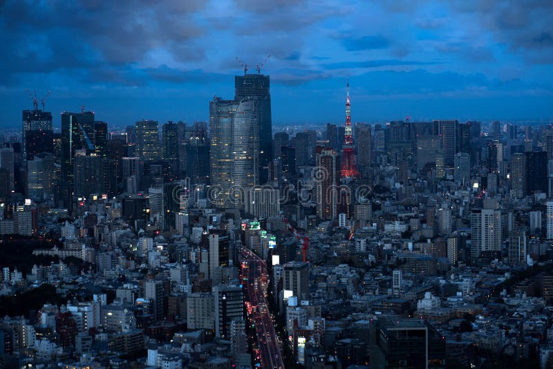 Aerial View of Tokyo during Night Stock Photo - Image of view ...
