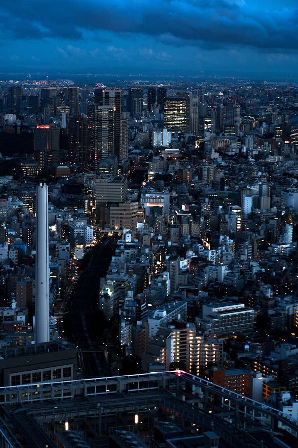 Aerial View of Tokyo during Night Stock Photo - Image of drone, urban ...