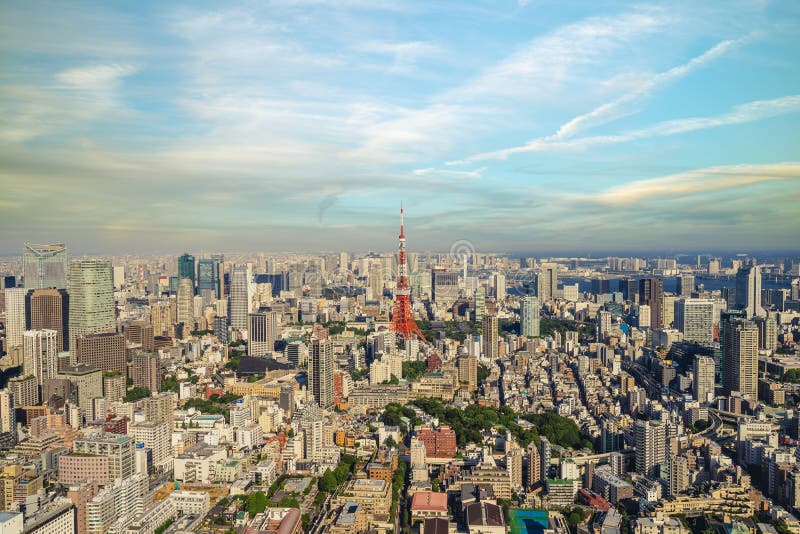 Aerial View of Tokyo Skyline and Tokyo Tower Stock Photo - Image of ...