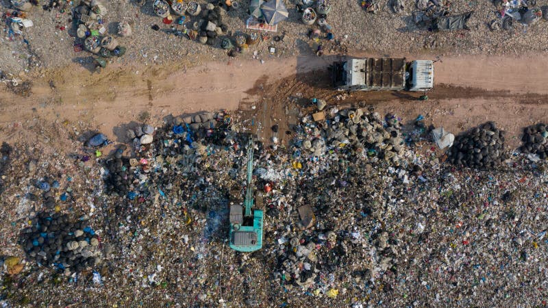 Aerial View Tons of Plastic Waste, Plastic Pollution on Land Stock ...