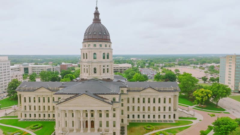 Aerial View of the Topeka Capitol Building on a Cloudy Day Stock ...