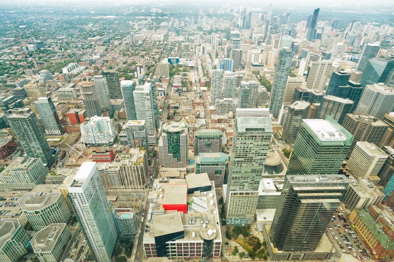 Aerial View of Toronto Downtown Stock Image - Image of aerial, sightsee ...