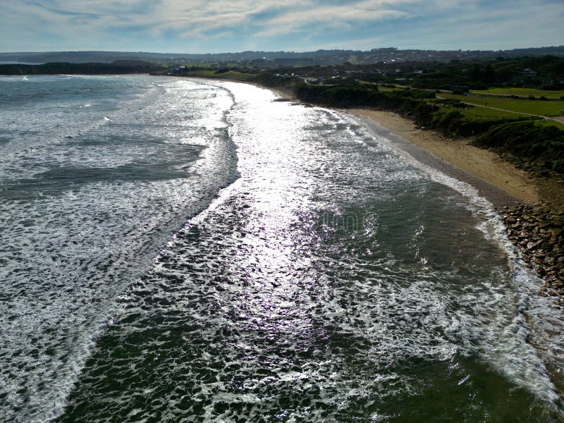 Aerial View of the Torquay Beach on a Sunny Day Stock Image - Image of ...