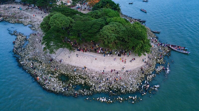 Aerial View of Tourism Spot in River Side. Landscape View Stock Photo ...