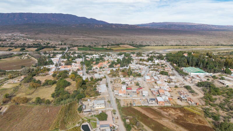 Aerial View of the Town of Cachi, Salta, Argentina Stock Illustration ...