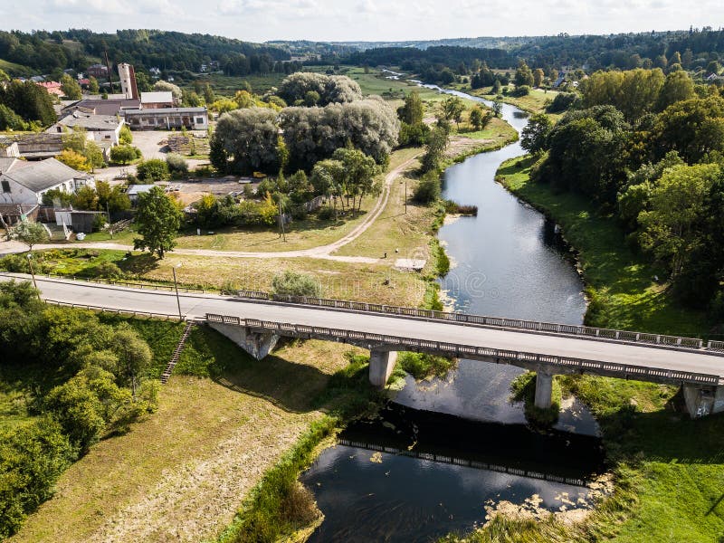 Aerial View of Town Sabile, Latvia Stock Image - Image of color ...
